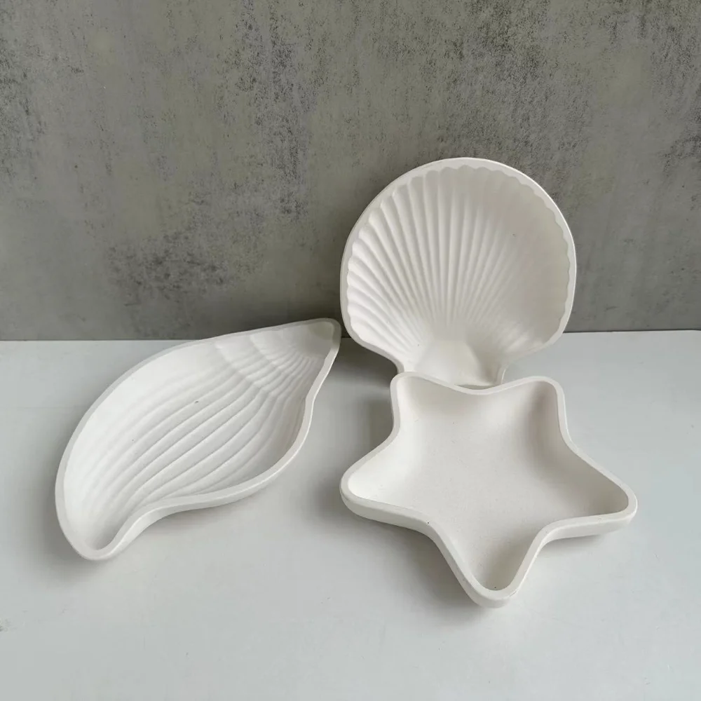 Starfish-Conch-Shell-Shape-Tray-Silicone-Mold-Storage-Plate-Plaster ...