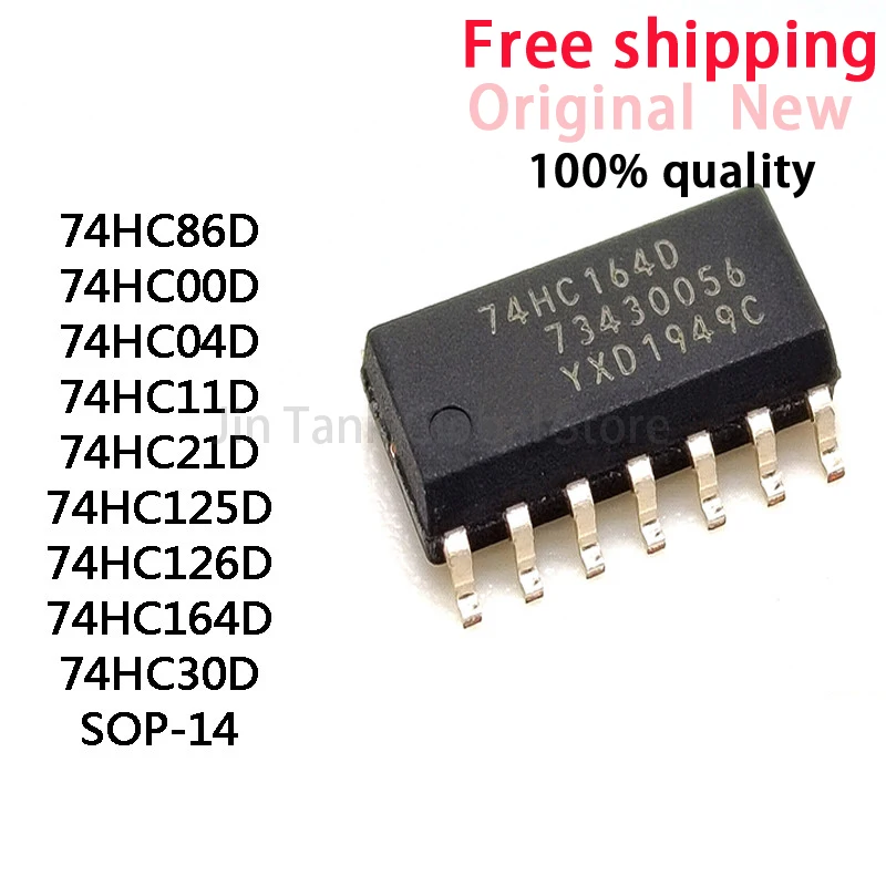 10Pcs-New-Original-74HC86D-74HC00D-74HC04D-74HC11D-74HC21D-74HC125D-74HC126D-74HC164D-74HC30D ...