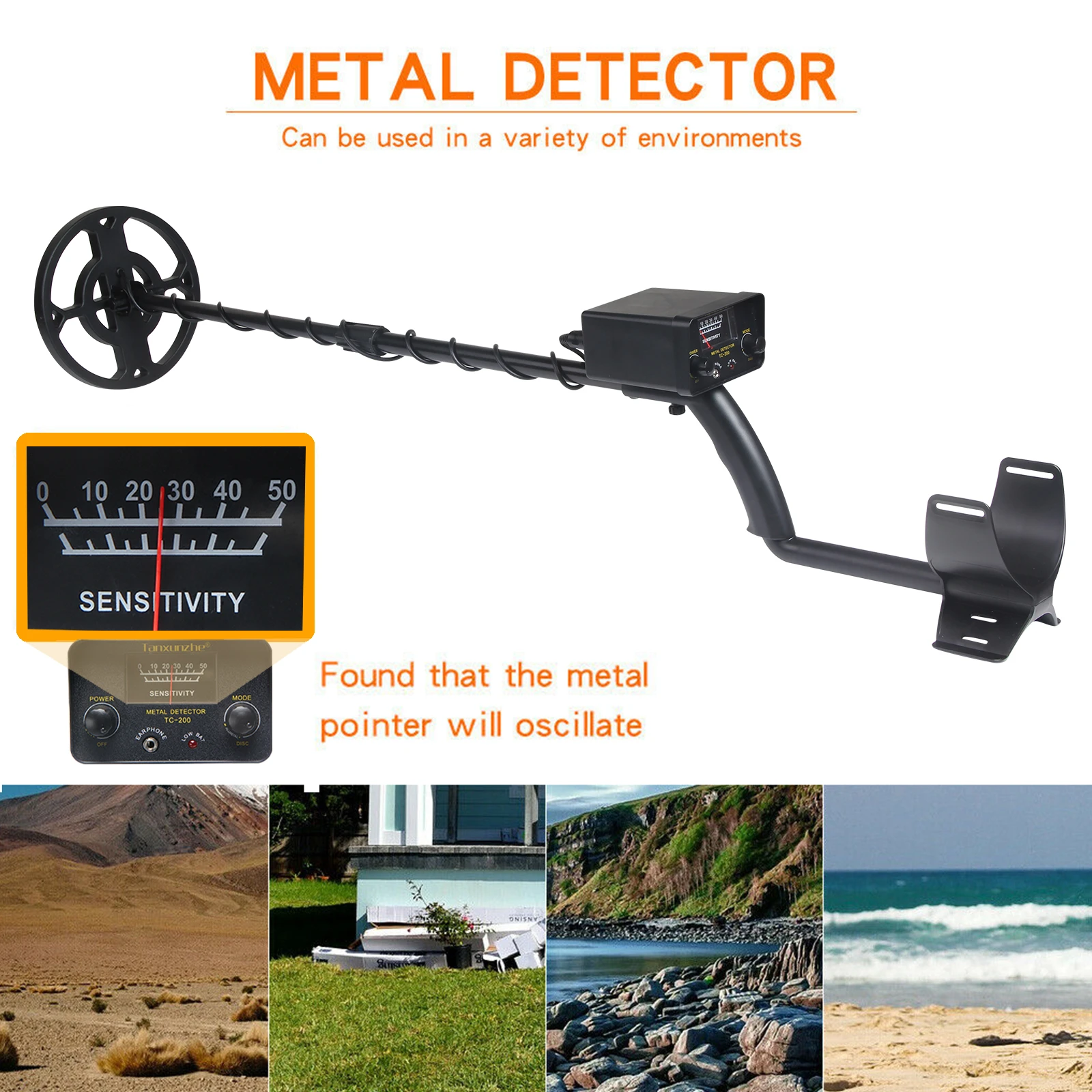 Newest Metal Detector Tc-200 Underground Gold Detector Height ...