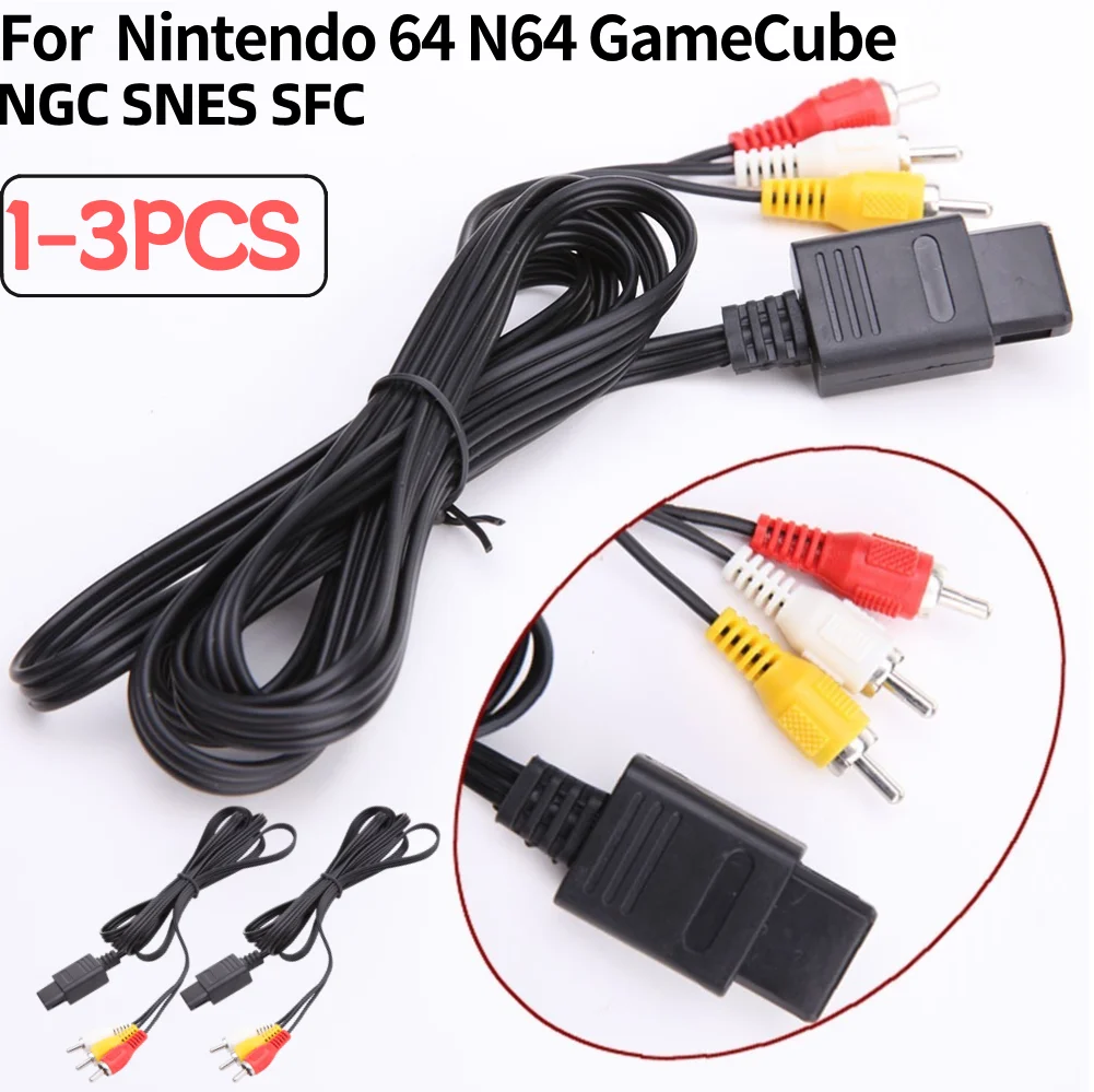 1-3PCS AV Audio Video A/V TV Cable Cord Adapter Audio Converter Wire ...
