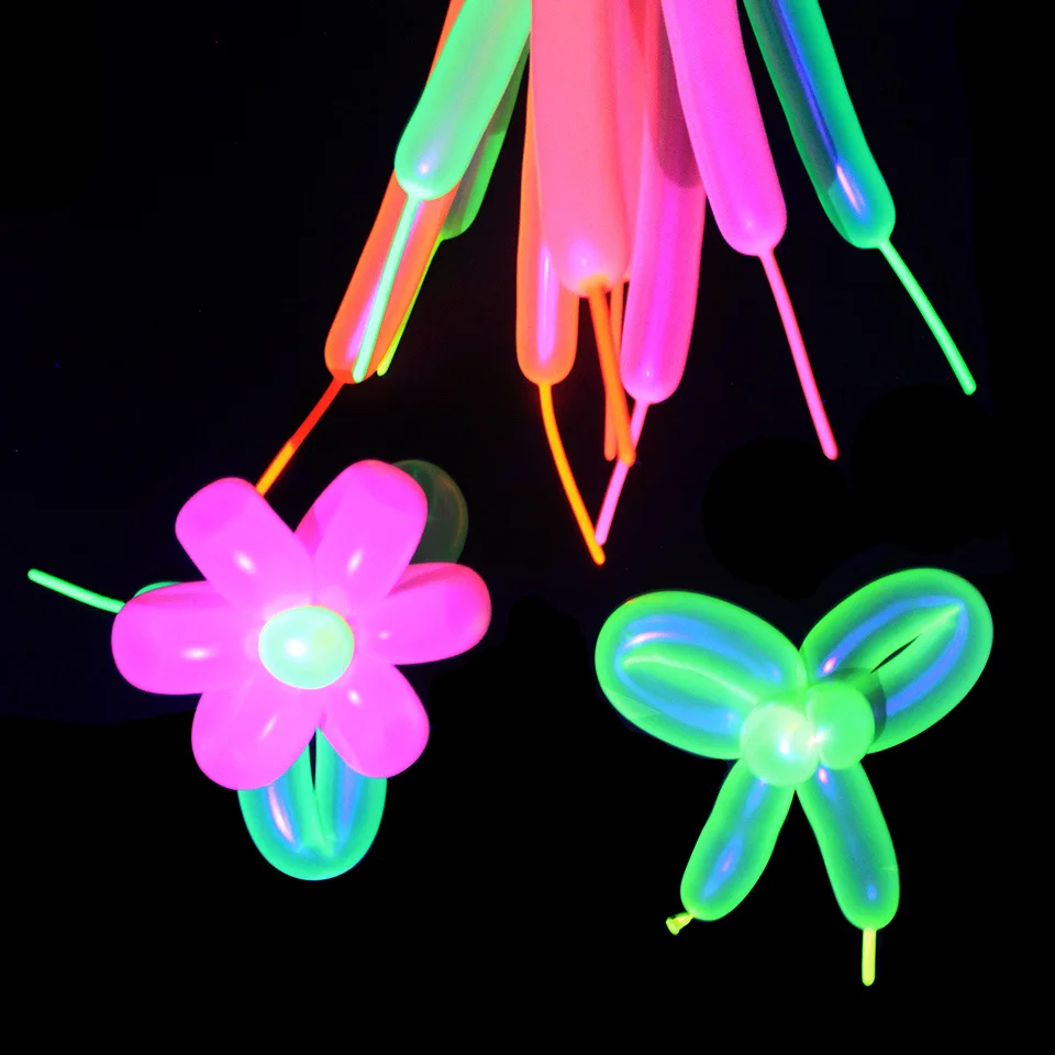 50PCS-UV-Glow-Latex-Long-Balloons-Neon-Magic-Air-Ballooon-Ballon-For ...