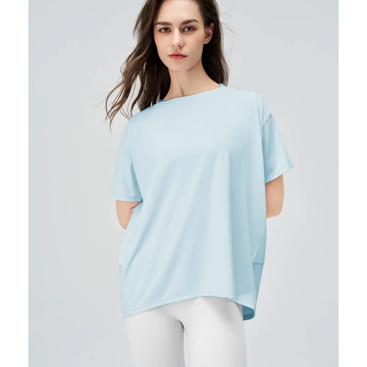 Summer Women Loose Quick Dry Pure Color Sports T-shirts Yoga Gym ...