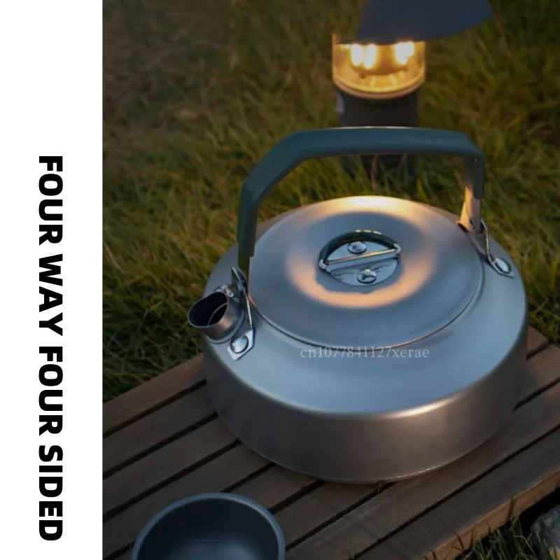 900ml Outdoor Titanium Alloy Kettle Camping Travel Lightweight Portable ...