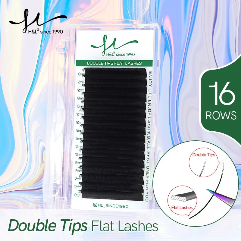 H&L SINCE 1990 16 Row Matte Flat Eyelash Extensions Soft Two Split-tips ...