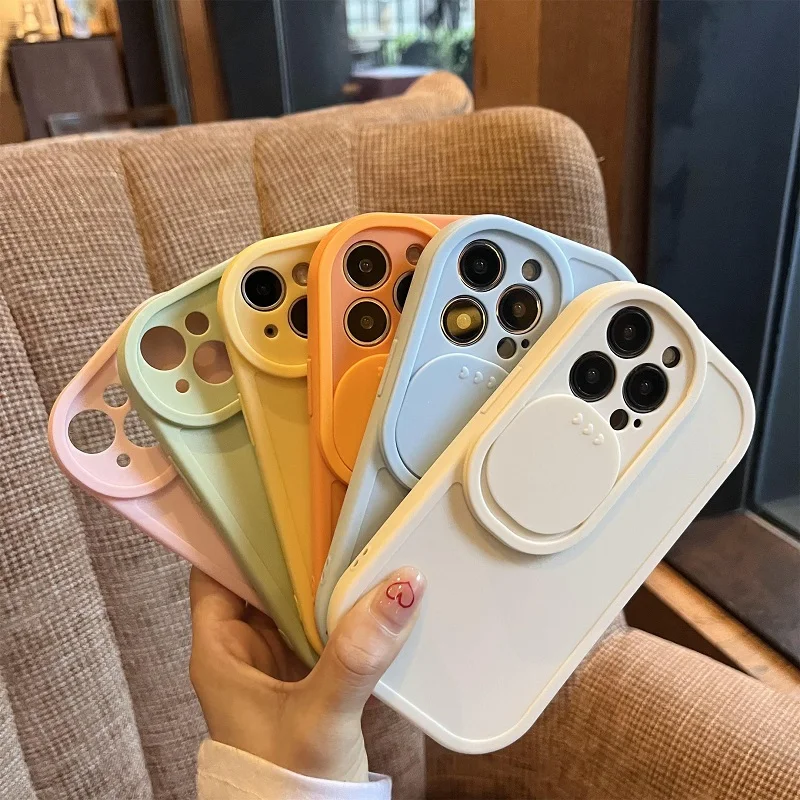 Slide Camera Protection Phone Case For 13 12 11 Pro XS Max X XR Cute ...