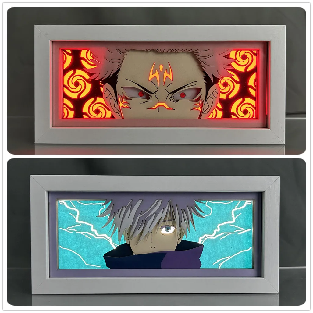 Paper-Cut-Shadow-Box-Jujutsu-Kaisen-Sukuna-Led-Light-para-Bedroom-Desk ...