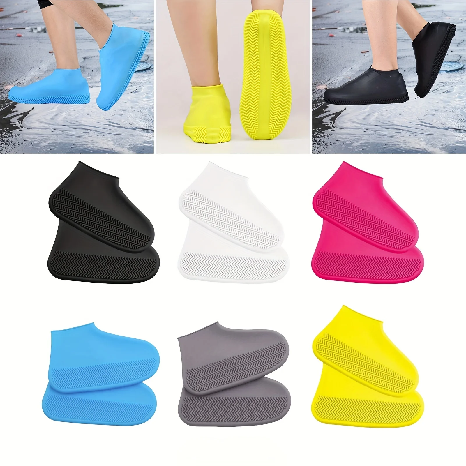 Waterproof-Silicone-Shoe-Covers-Reusable-Non-Slip-Wear-Resistant-Rain ...