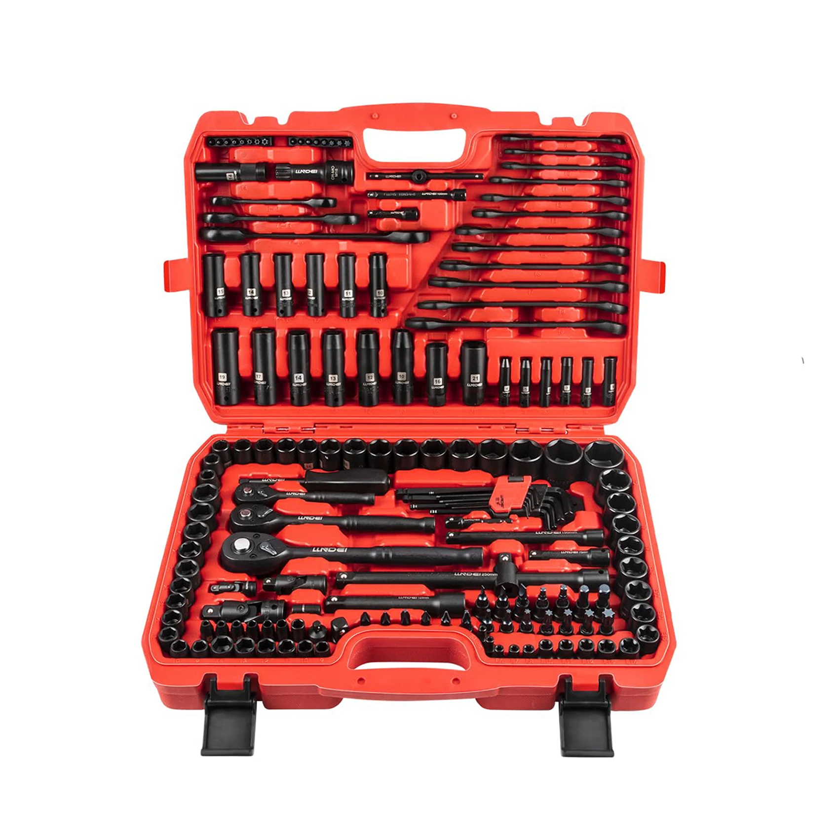 160-Piece Mechanics Tool Set CR-V Deep & Shallow Kit with Quick Release ...