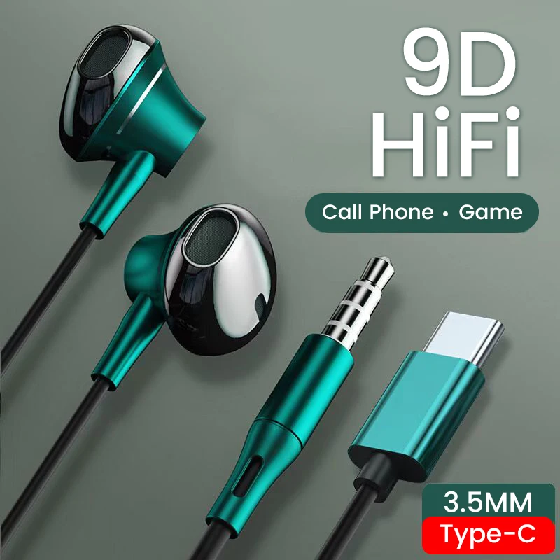 Universal-Type-C-In-Ear-Wired-Headphones-3-5mm-Stereo-Sport-Music ...