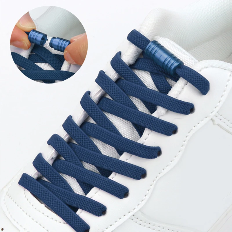 1pair Elastic Laces Sneakers Shoelaces Without Ties Flat Shoe Laces For ...