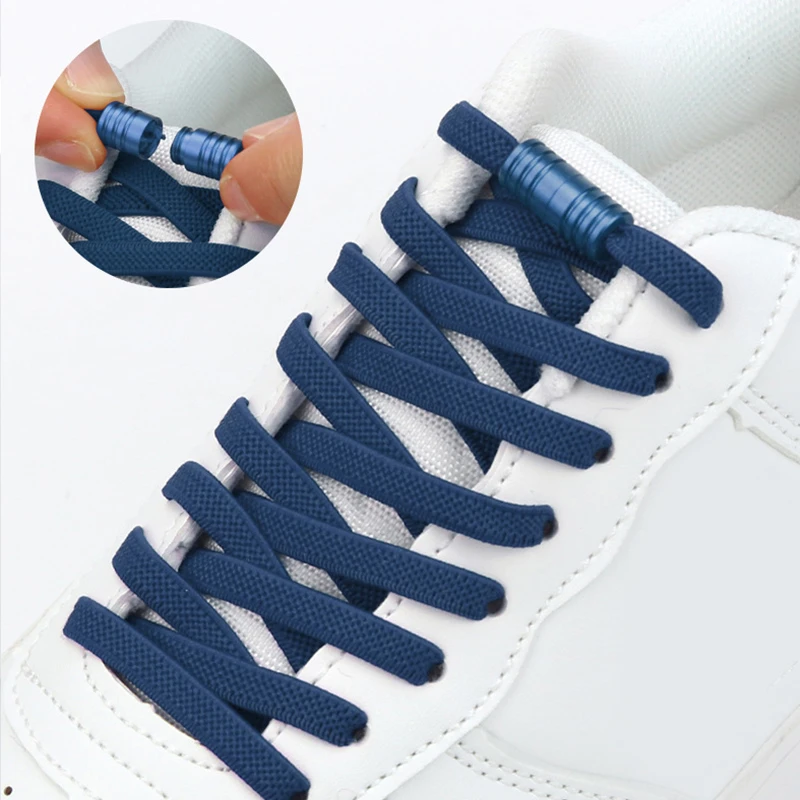 1pair Elastic Laces Sneakers Shoelaces Without Ties Flat Shoe Laces For ...