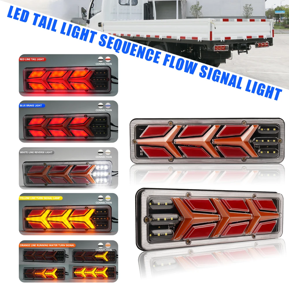 2-x-Trailer-Taillights-LED-12V-24V-Rectangle-Caravan-Rear-Light-Semi ...