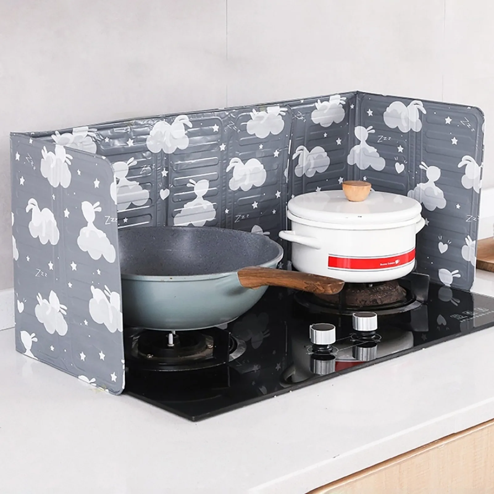 Oil Splatter Screens Home Kitchen Stove Foil Plate Prevents Oil Splash ...