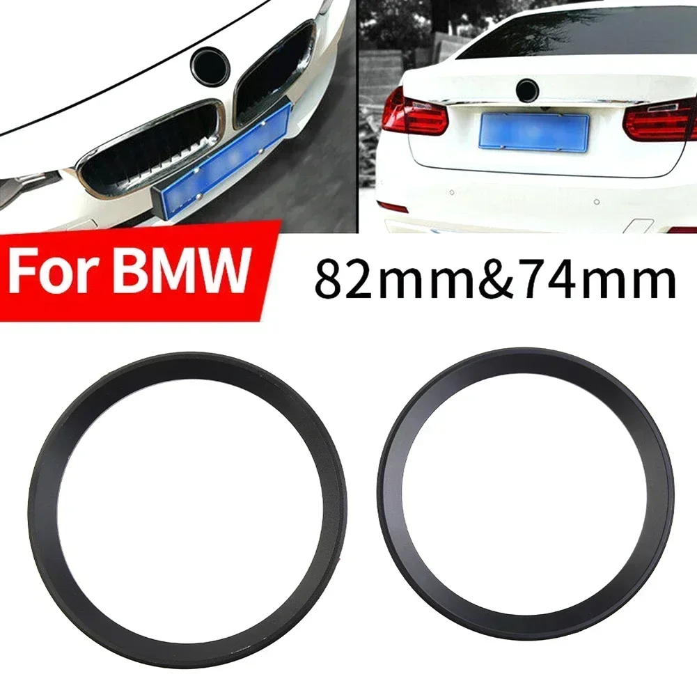 2PCS Black Front Rear Logo Surrounding Ring For BMW 3 4 Series 82 Mm ...