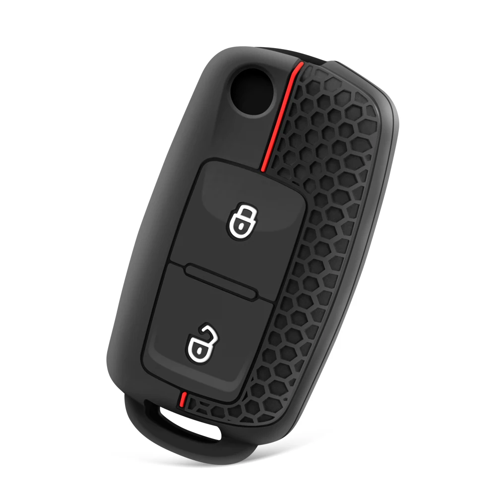 2-Buttons-Silicone-Remote-Flip-Car-Key-Cover-Case-For-Vw-MK4-Seat-Altea ...