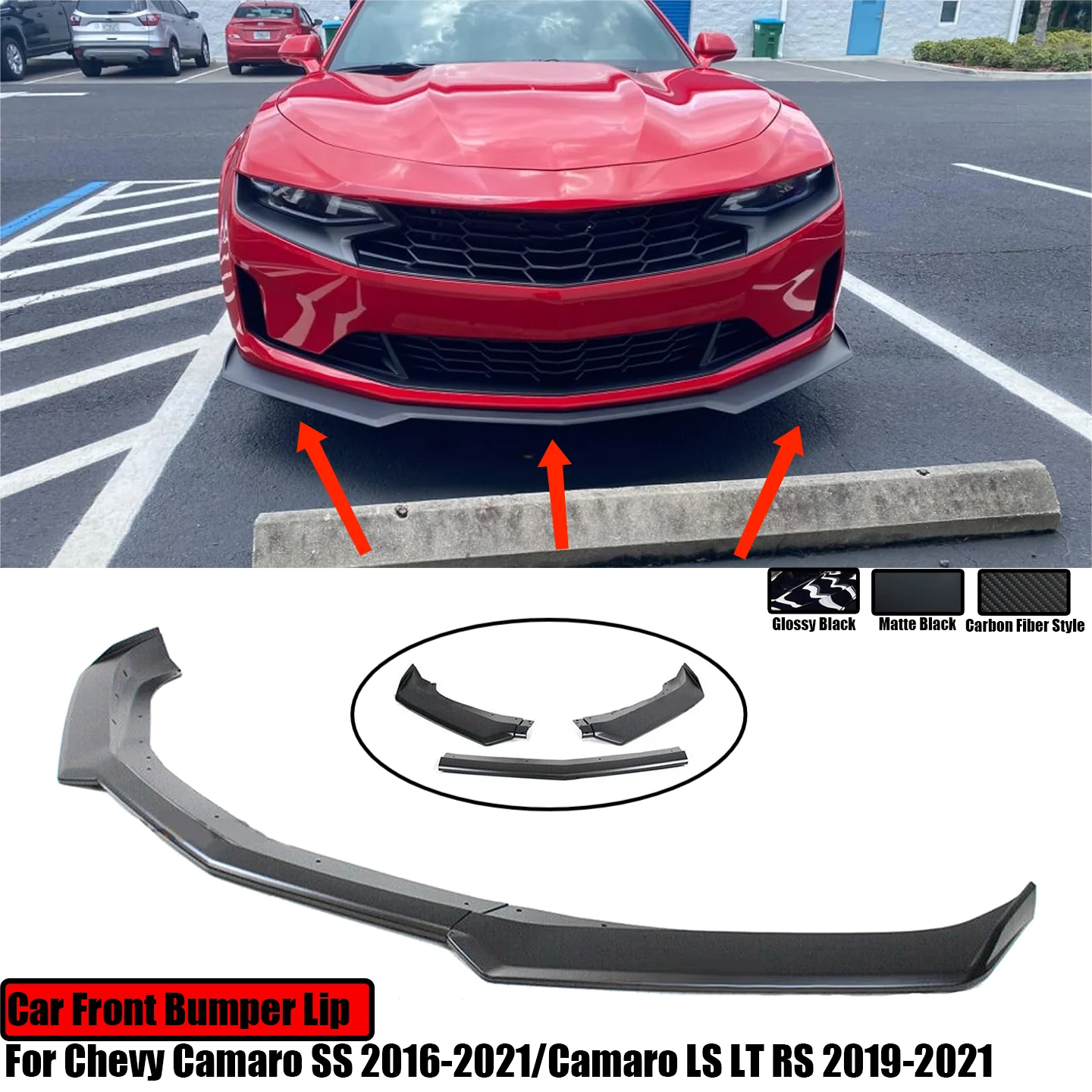 Car-Front-Bumper-Lip-For-Chevy-Camaro-SS-2016-2024-Camaro-LS-LT-RS-2019 ...