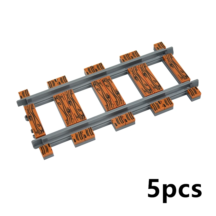 Smooth-Bricks-1X1-1X4-Wood-Texture-Trains-Track-Rail-Decorate-Straight ...