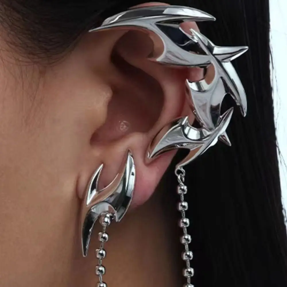 Cyberpunk-Hip-Hop-Unisex-Ear-Clip-Gothic-Punk-Silver-Color-Dagger ...