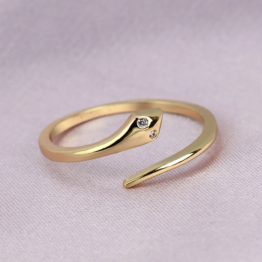 Snake Ring Micro Set Zircon Adjustable Opening Rings Vintage Gothic for ...
