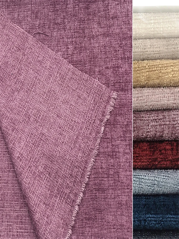 Chenille-Sofa-Fabric-Solid-Color-Monochrome-Dining-Chair-Cover-Soft ...