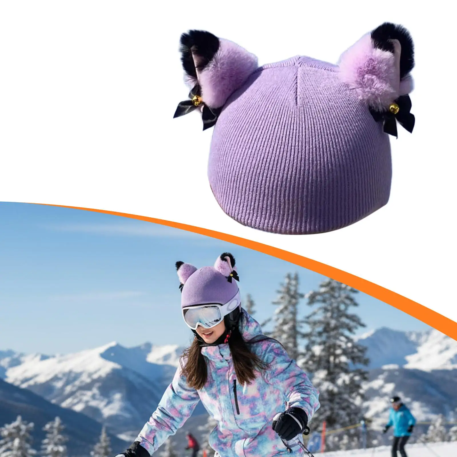 Cat Ear Ski Helmet Cover Funny, Warm, Snowboarding Skiing Accessory ...