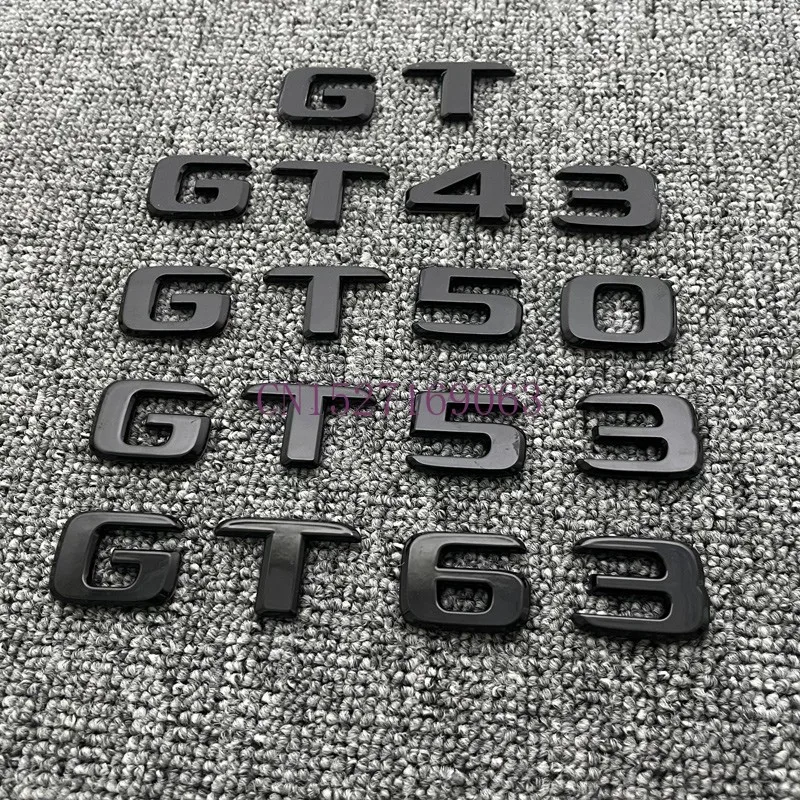 Emblema negro brillante 3D para Mercedes Benz AMG GT GT43 GT50 GTR GTS ...