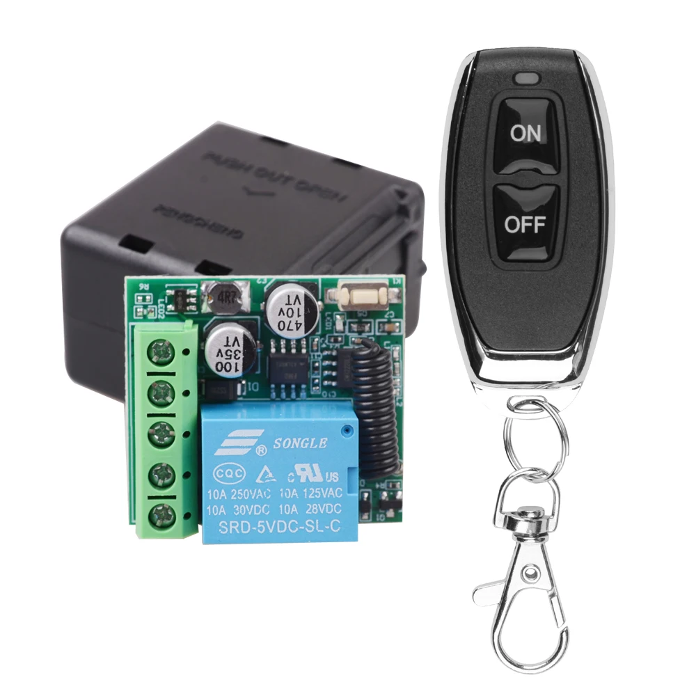 DC 5V 12V 24V 433Mhz RF Wireless Remote Control Switch 10A Relay ...
