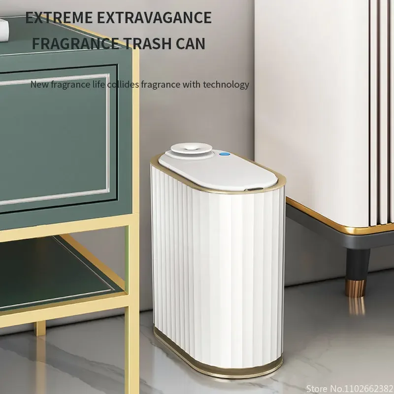7L Smart Sensor Trash Can Aromatherapy Trash Bin Electronic Rubbish Bin ...