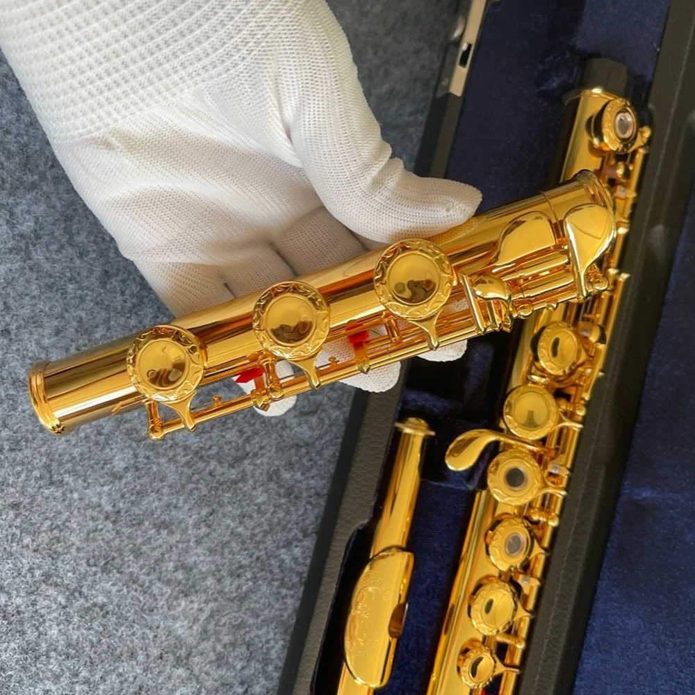 German-24K-gold-plated-flute-17-open-hole-gold-plated-professional-S6 ...