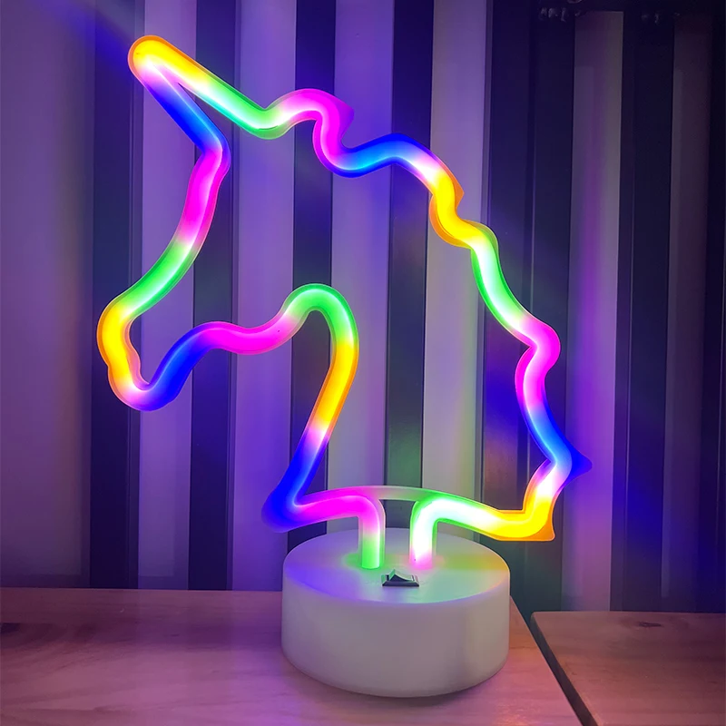 Unicorn-Shaped-Neon-Signs-w-Base-LED-Light-Atmosphere-Lighting-for-Wall ...
