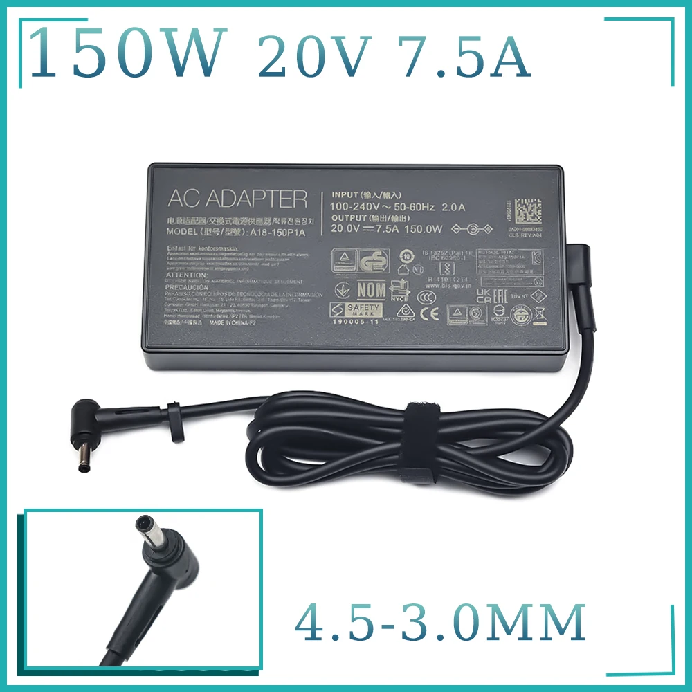 A18-150P1A ADP200075M 20V 7.5A150W 4.5*3.0MM AC Adapter LaptopCharger ...