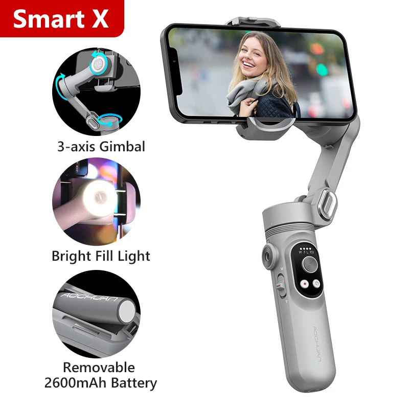 AOCHUAN-Smart-X-Pro-3-Axis-Foldable-Handheld-Gimbal-Stabilizer-with-Fill-Light-Wireless-Charging ...