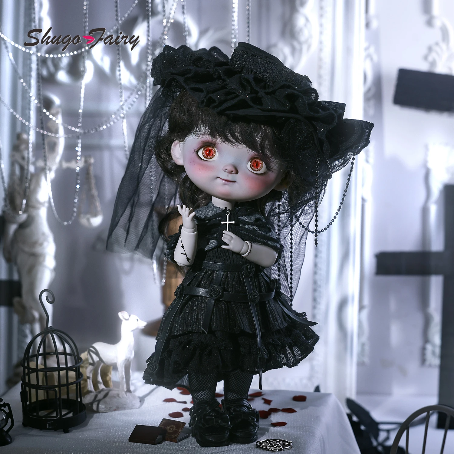 ShugaFairy Meng 1/6 Bjd Dolls Sacrificial Maiden Big Head Horror Night ...