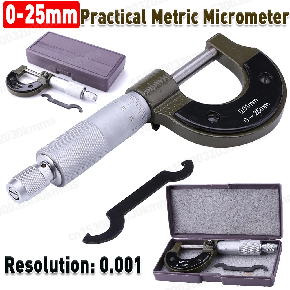 Precise-Gauge-Micrometer-Carbon-Steel-0-25mm-0-001mm-Outside-Metric-Caliper-Measurement ...