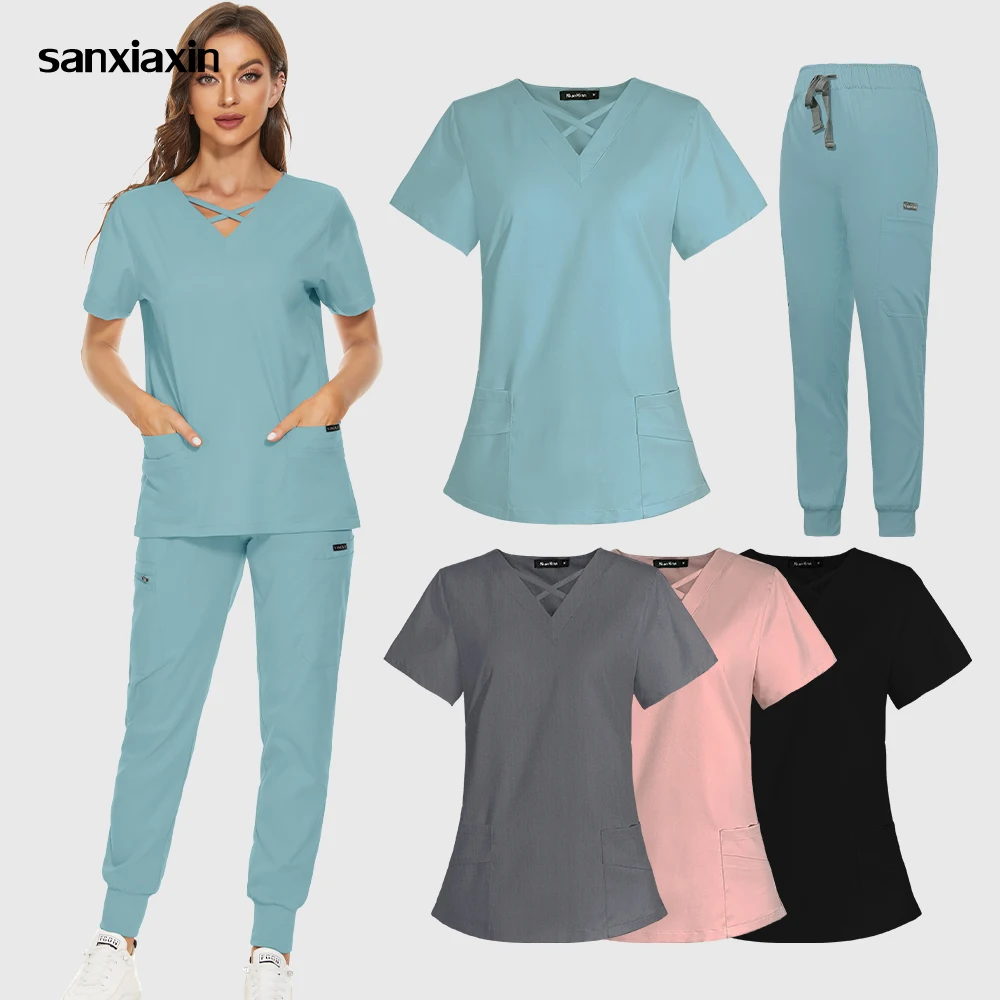 Joggers-Top-Pants-Medical-Working-Clothes-Hospital-Doctor-Workwear ...