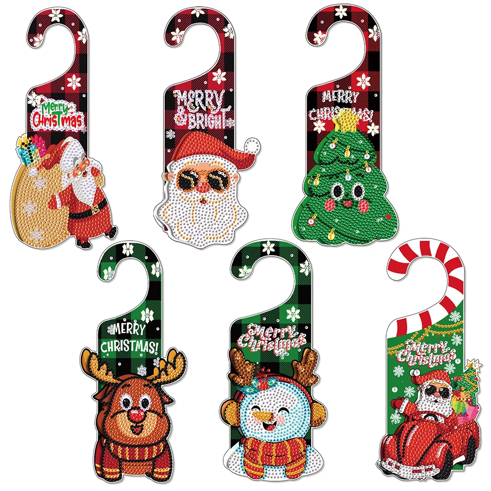 Christmas-Santa-Claus-Diamond-Art-Door-Hanging-Pendants-Door-Handle ...