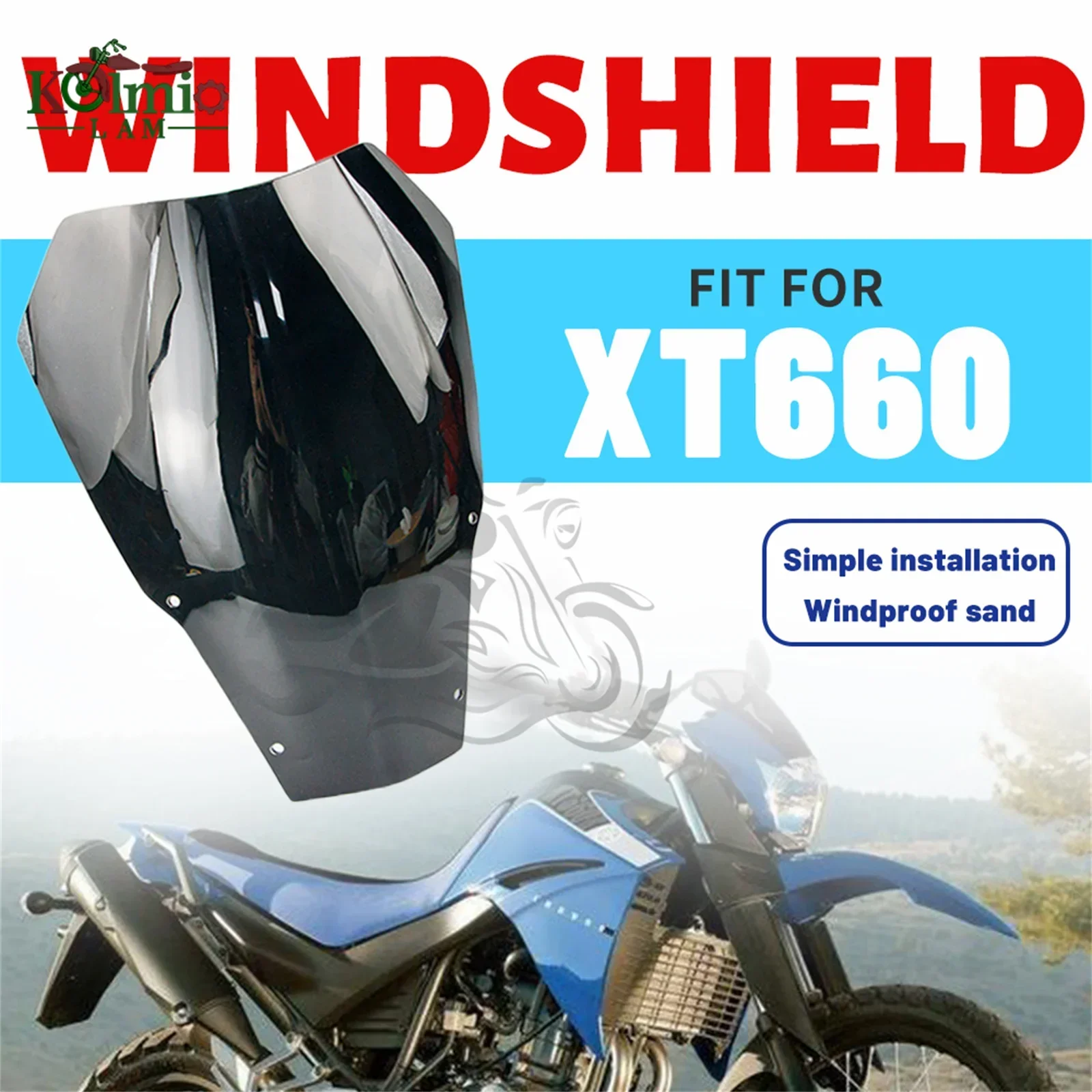 38cm Wind Screen Fit For Yamaha 2004 - 2016 XT660R XT660 R Motorcycle ...