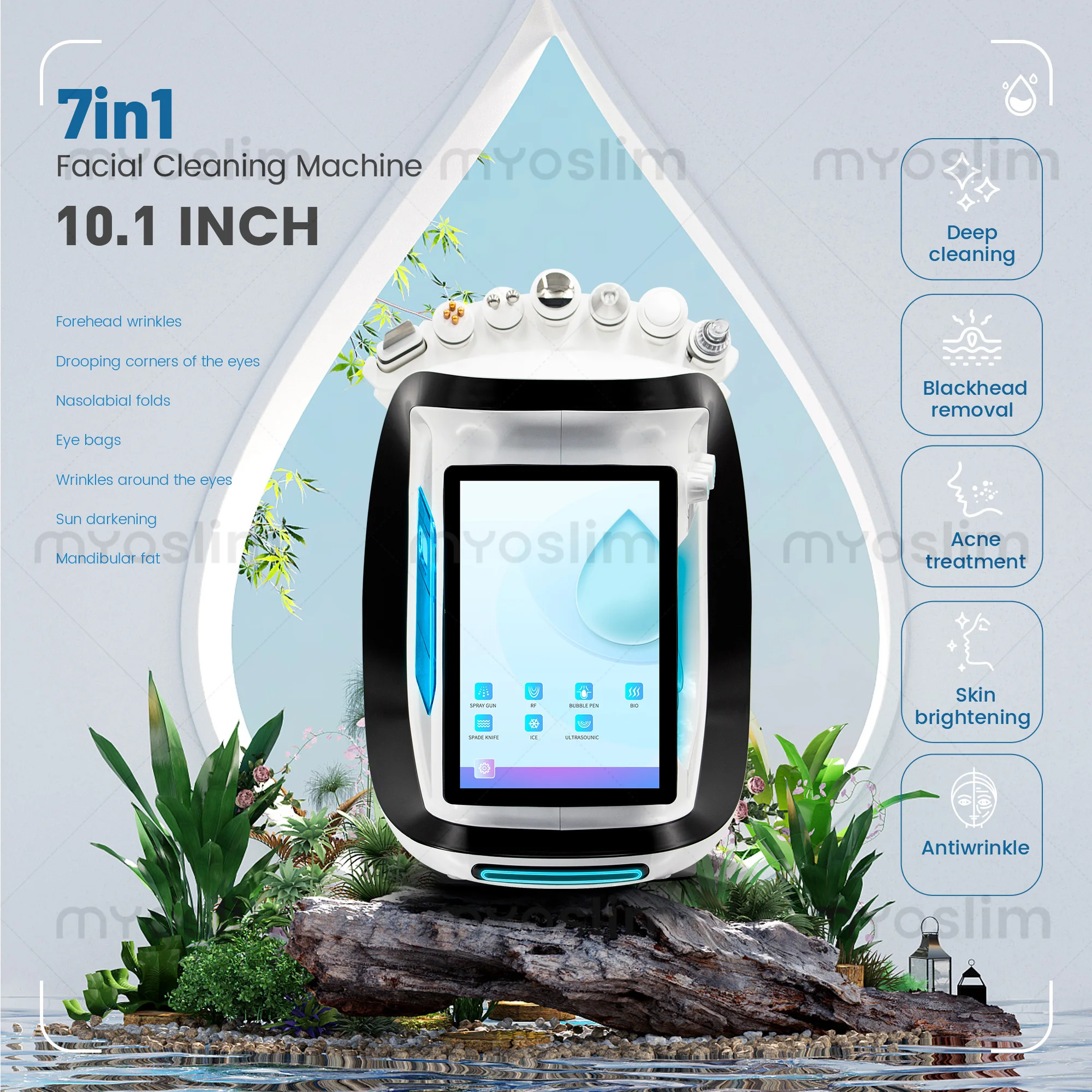 Professional Intelligent Ice Blue Facial Skin Analysis Ultrasonic ...