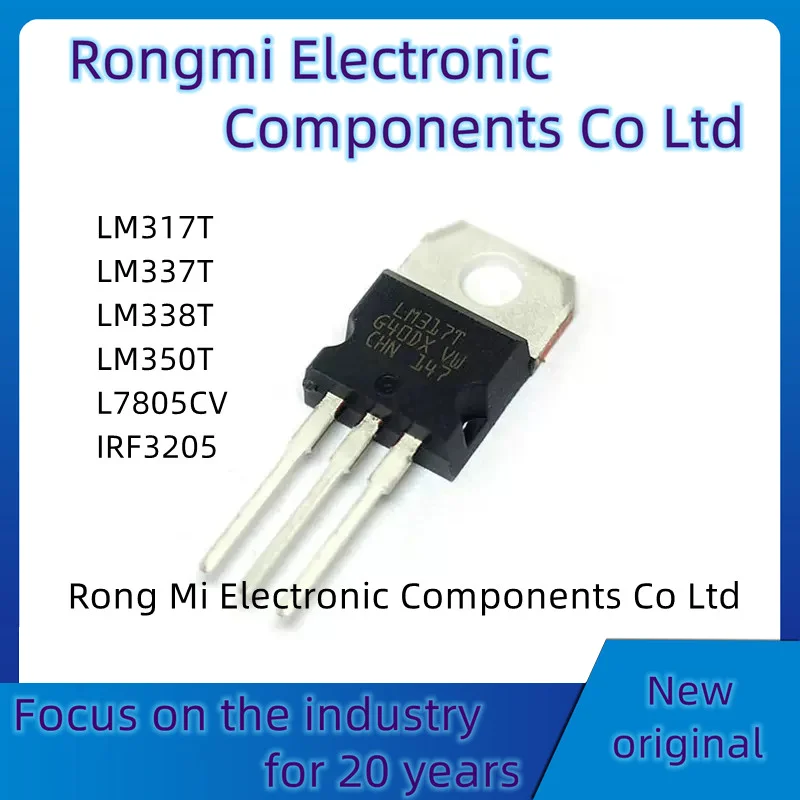 10pcs-lot-LM317T-LM337T-LM338T-LM350T-L7805CV-IRF3205-TO220-Voltage-Regulator-IC-TO-220-LM337 ...