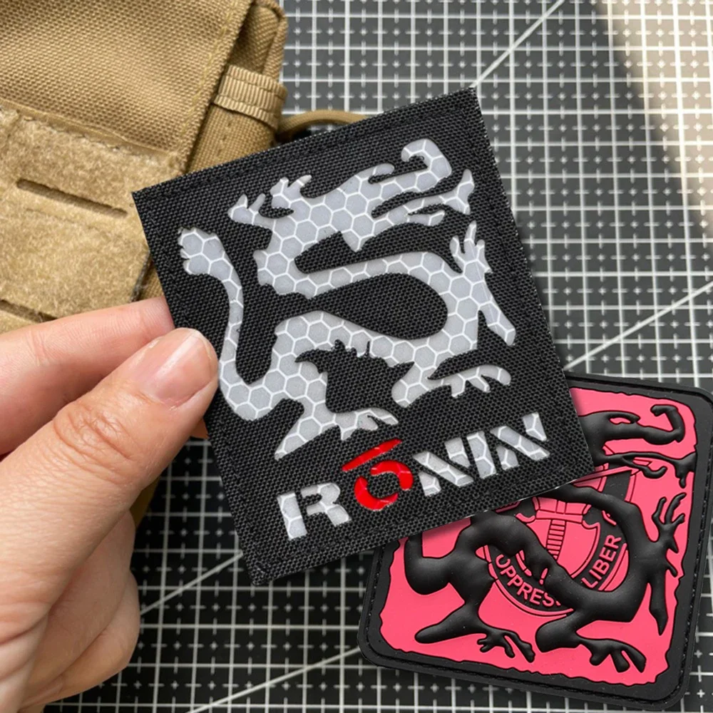 3D-Ronin-Rubber-Patch-IR-Reflective-Hook-and-Loop-Dragon-Badge-on-Backpack-Tactical-Morale ...