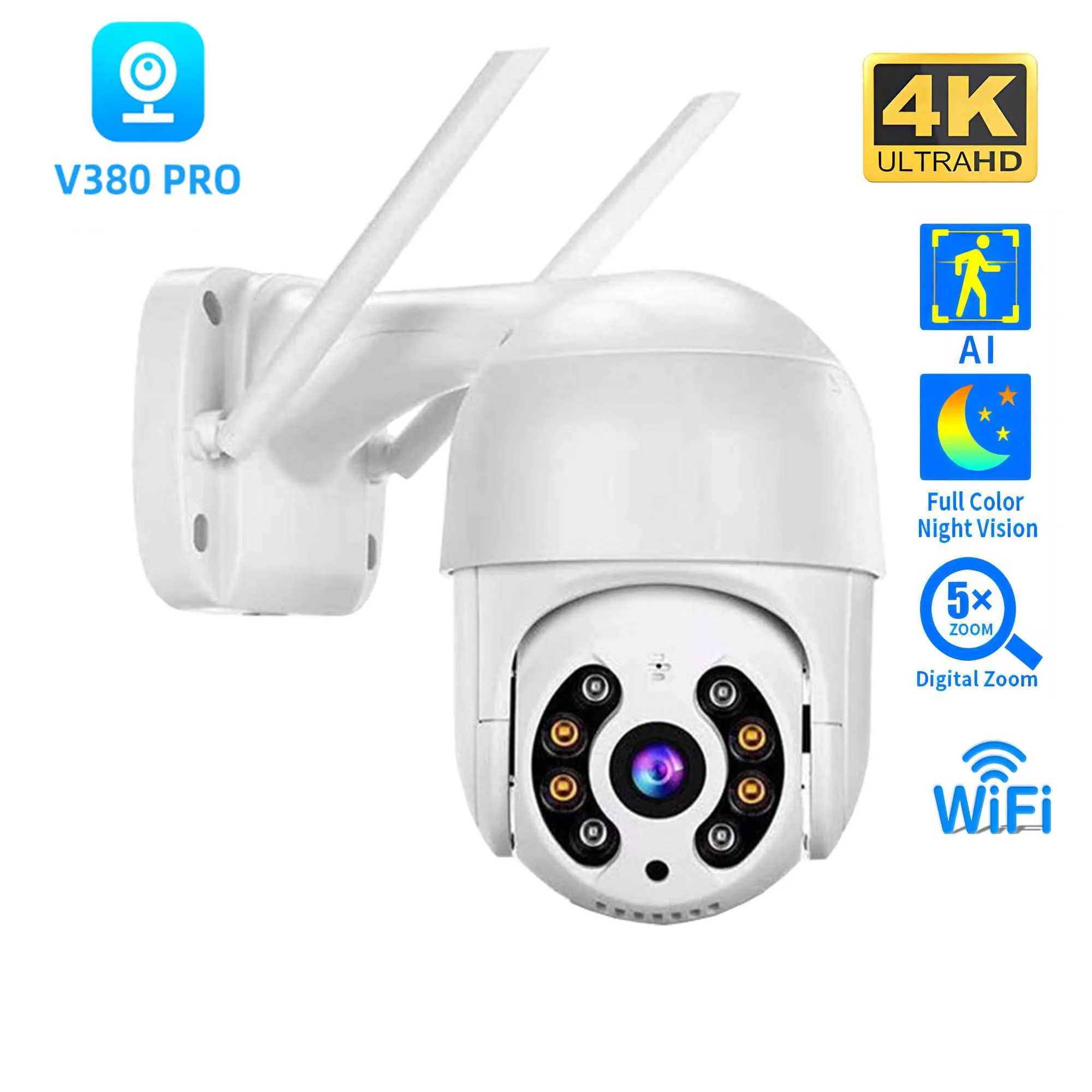 V380 Pro 8MP 4K WiFi Camera Outdoor Home Security IP Smart Monitor ...