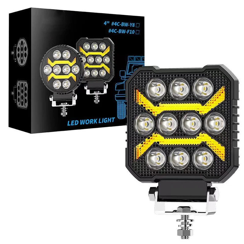 4-Inch-Square-Daytime-Running-Light-Modified-LED-Work-Light-Off-road ...