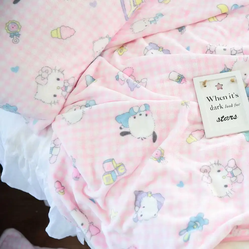 Kawaii-Hello-Kitty-Plush-Napping-Air-Conditioner-Quilt-Flannel-Blanket ...