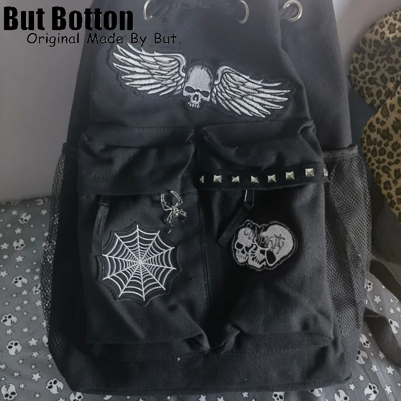 Emo Goth Rucksack Large capacity Boy Men backpack schoolbag student ...