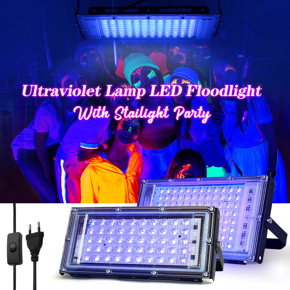 LED-UV-Black-Lights-Ultraviolet-Flood-Effect-Light-Stage-Blacklight-Halloween-Dance-DJ-Disco ...