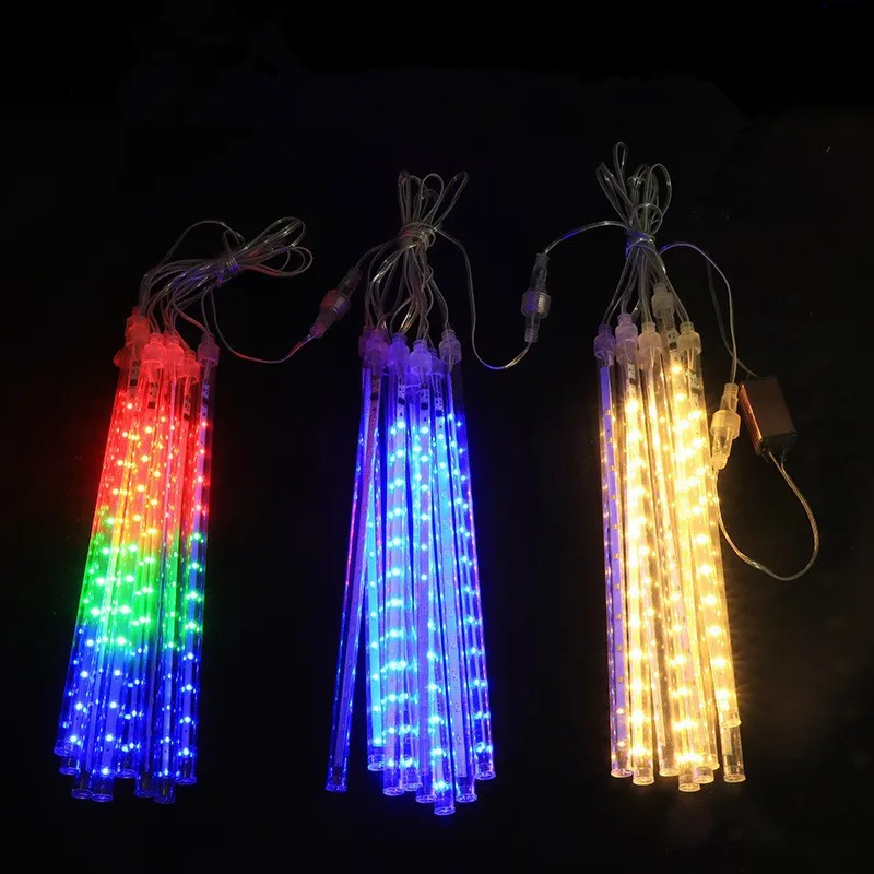 Christmas LED Meteor Shower Garland Festoon Holiday Strip Light Outdoor ...