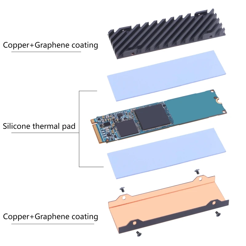 Copper Graphene Cooler M.2 Ngff Ssd Solid State Hard Drive Heat Sink ...