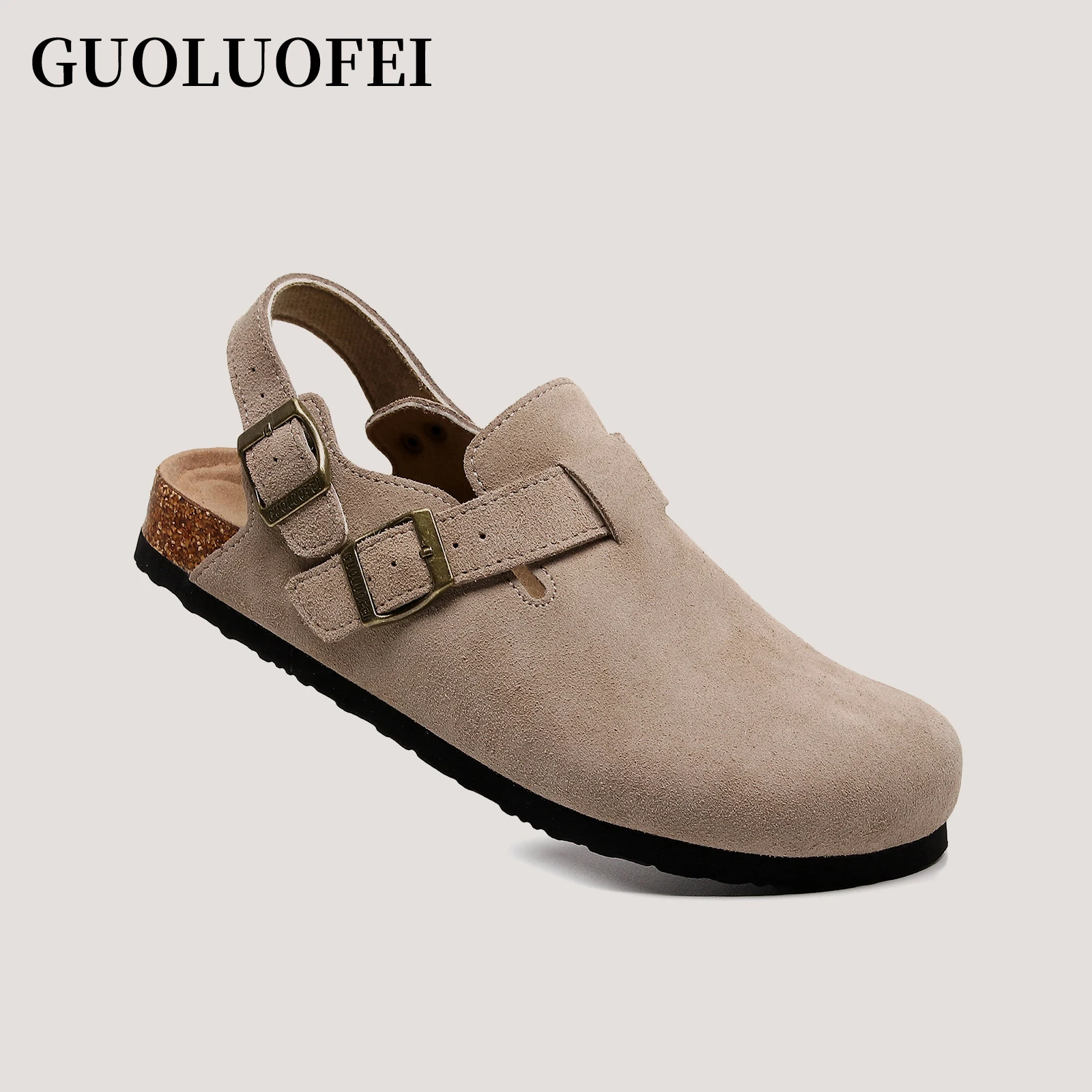 Women's Suede Clogs - Adjustable Slingback Clog Sandal with Buckle ...