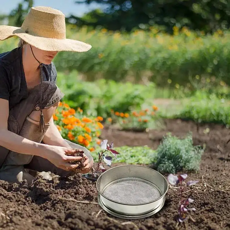 Handheld-Soil-Sieve-Metal-Wire-Mesh-Strainer-Garden-Soil-Sieve-Compost ...