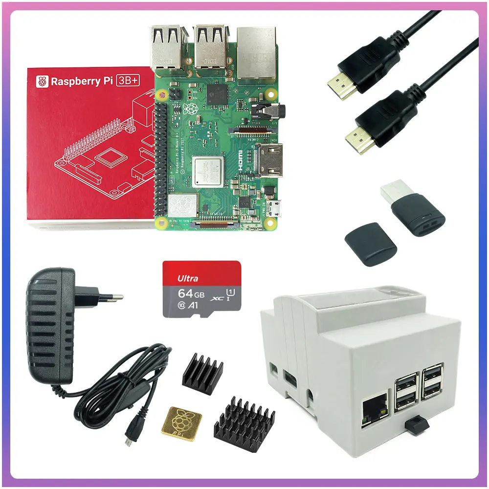 Raspberry-Pi-3-Model-B-Board-3B-Plus-ABS-Case-Heatsink-Optional-Power ...